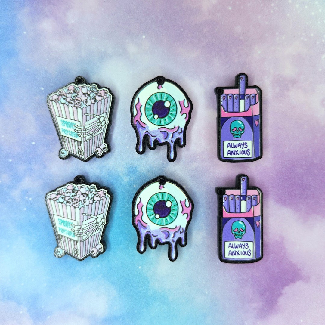 Pastel Horror Charms - Skeleton Charms - Drippy Eyeball - Spooky ...