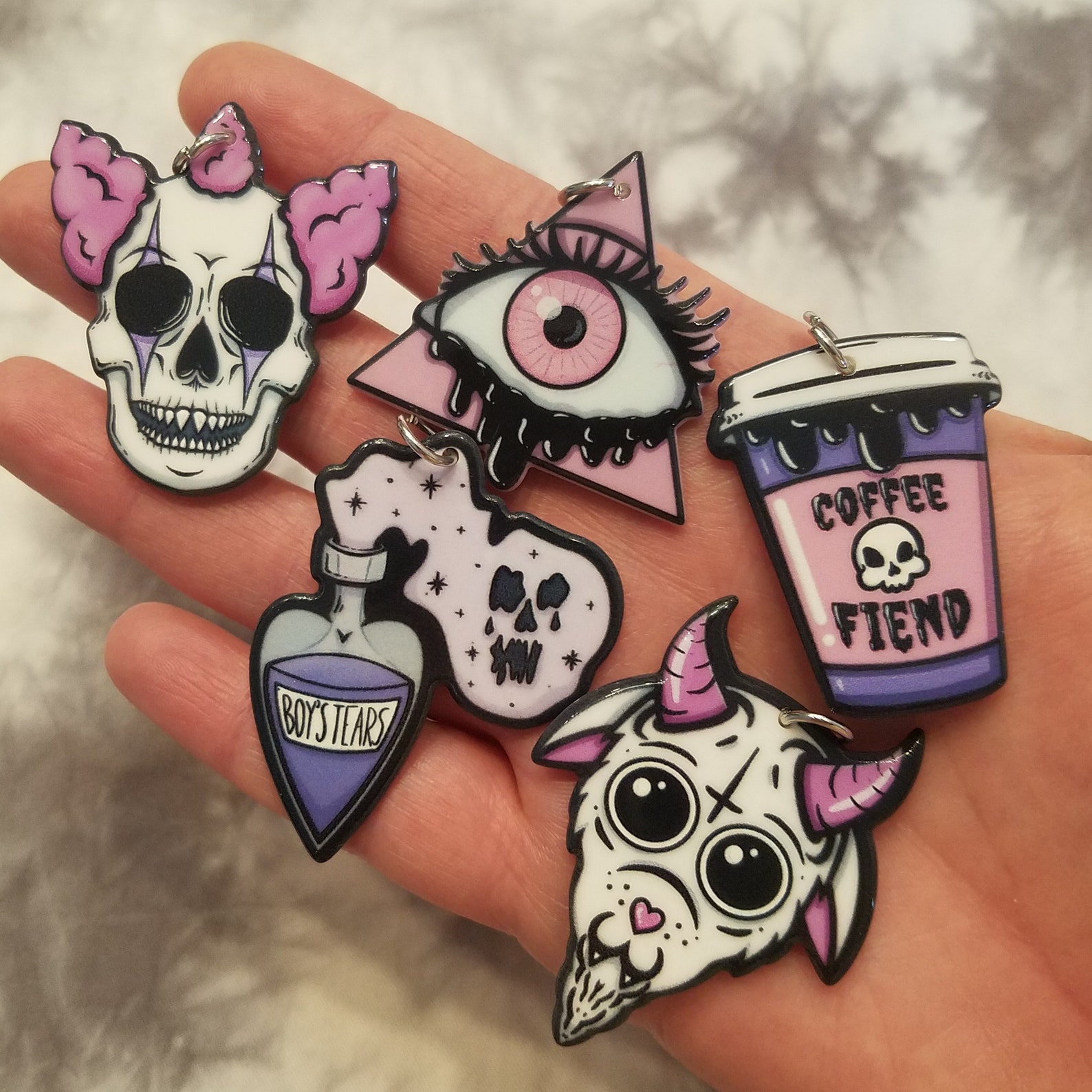 Pastel Goth Charms Halloween Charms Horror Charms Coffee - Etsy