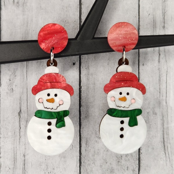 Snowman Earrings - Etsy