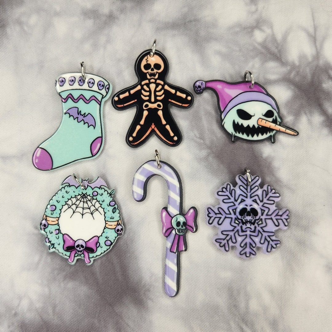 Pastel Goth Christmas Charms - Horror Christmas Acrylic Charms ...