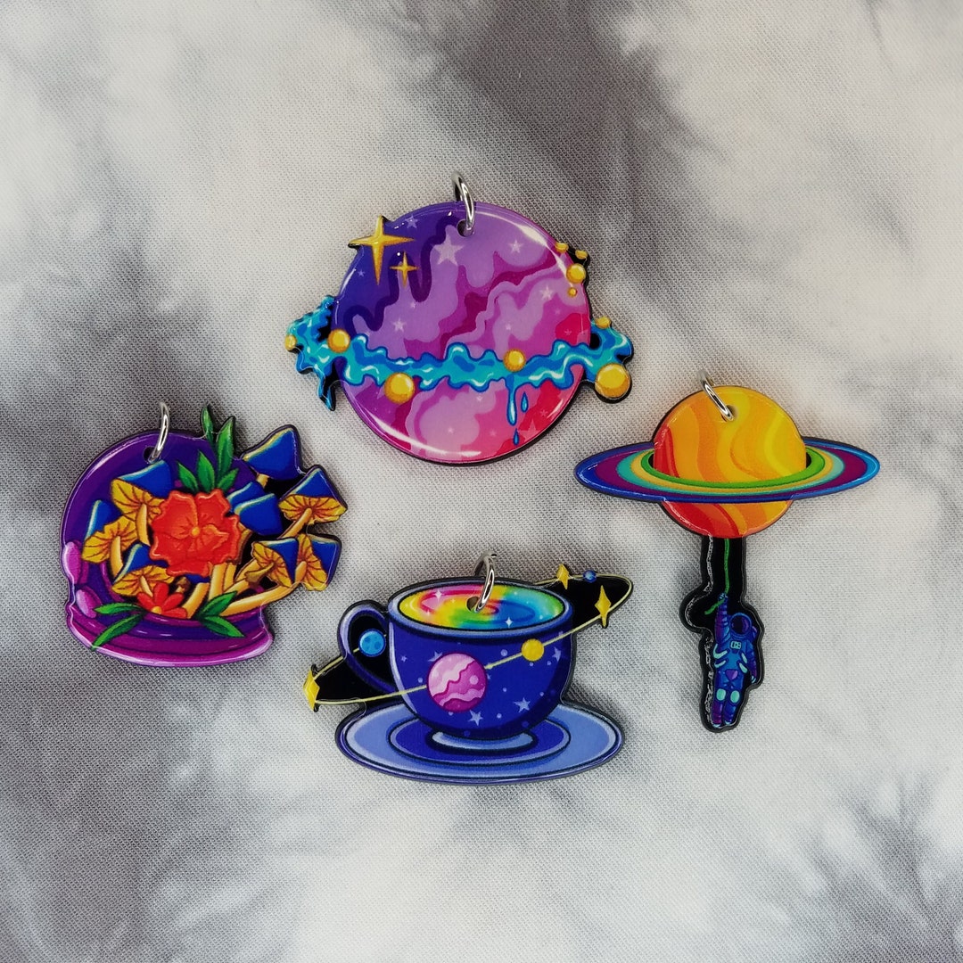 Cosmic Galaxy Charms - Planet Charms - Astronaut Charms - Mushroom ...