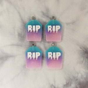 RIP Tombstone Charms - Gravestone Charms - Halloween Charms - Resin ...