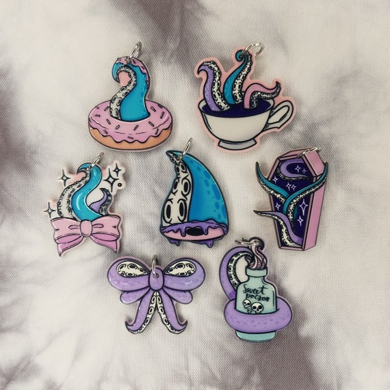 Pastel Goth Charms Tentacle Charms Creepy Cool Charms - Etsy