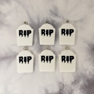 RIP Tombstone Charms - Gravestone Charms - Halloween Charms - Resin ...