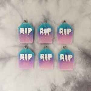 RIP Tombstone Charms - Gravestone Charms - Halloween Charms - Resin ...