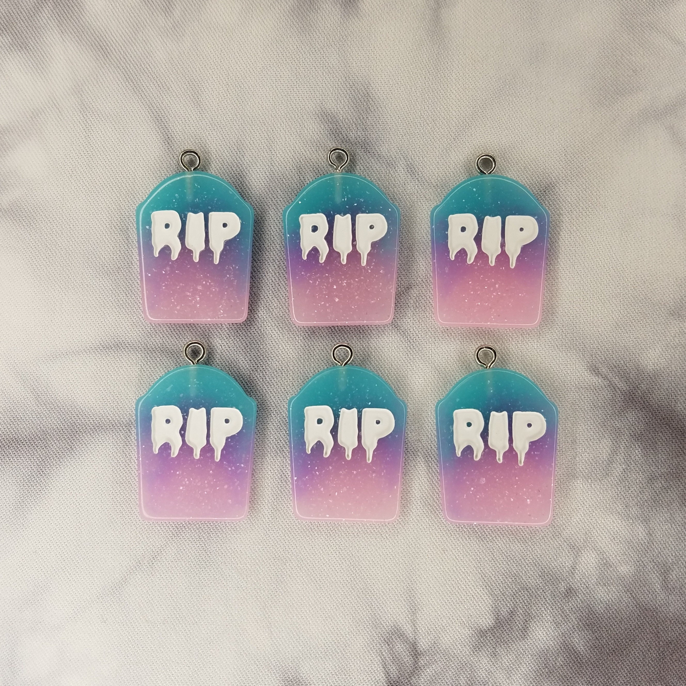 RIP Tombstone Charms - Gravestone Charms - Halloween Charms - Resin ...