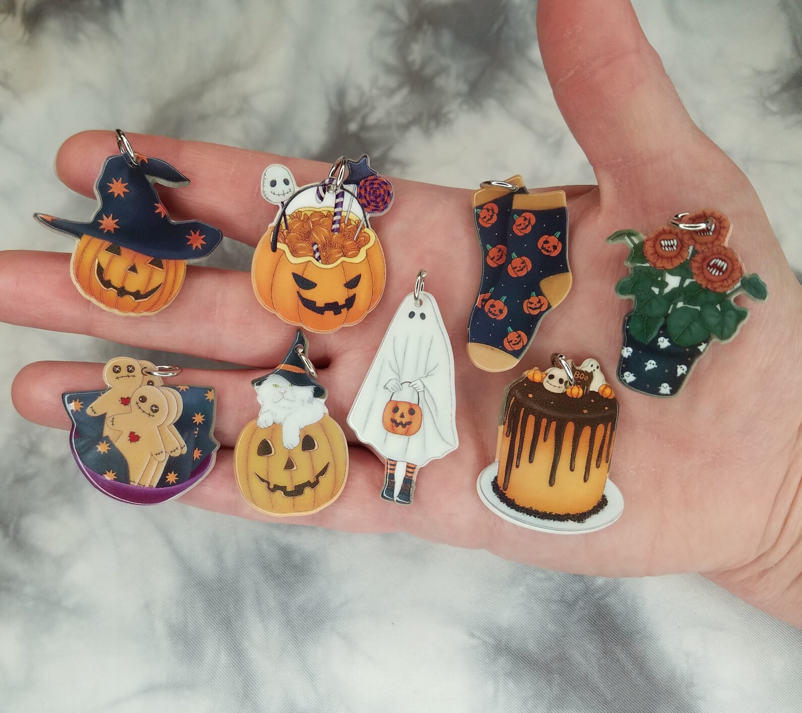 Halloween Charms - Trick or Treat Charms - Vintage Halloween Jewelry ...