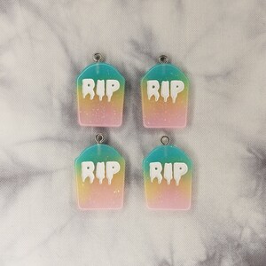 RIP Tombstone Charms - Gravestone Charms - Halloween Charms - Resin ...