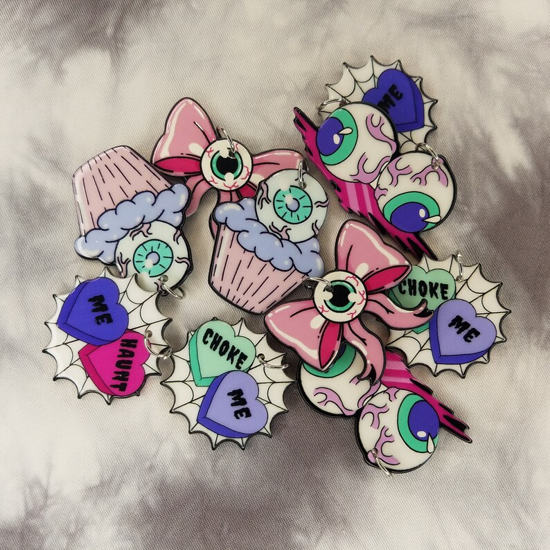 Pastel Goth Charms Creepy Horror Charms Eyeball Charms - Etsy