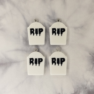 RIP Tombstone Charms - Gravestone Charms - Halloween Charms - Resin ...