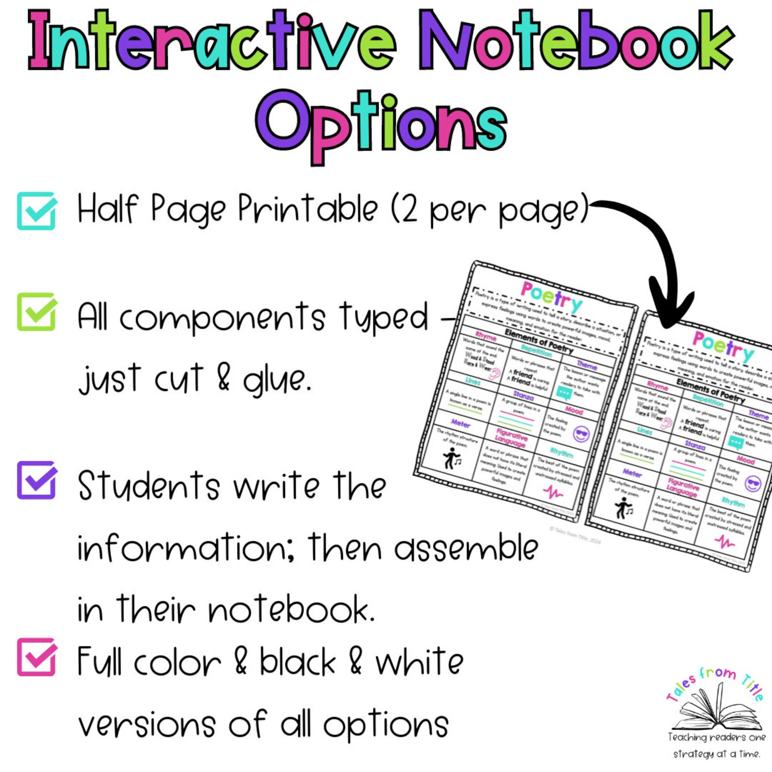 Elements of Poetry Interactive Notebook Pages - Etsy