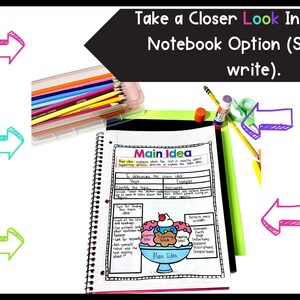 Main Idea Anchor Charts | Reading Comprehension Posters and Interactive ...