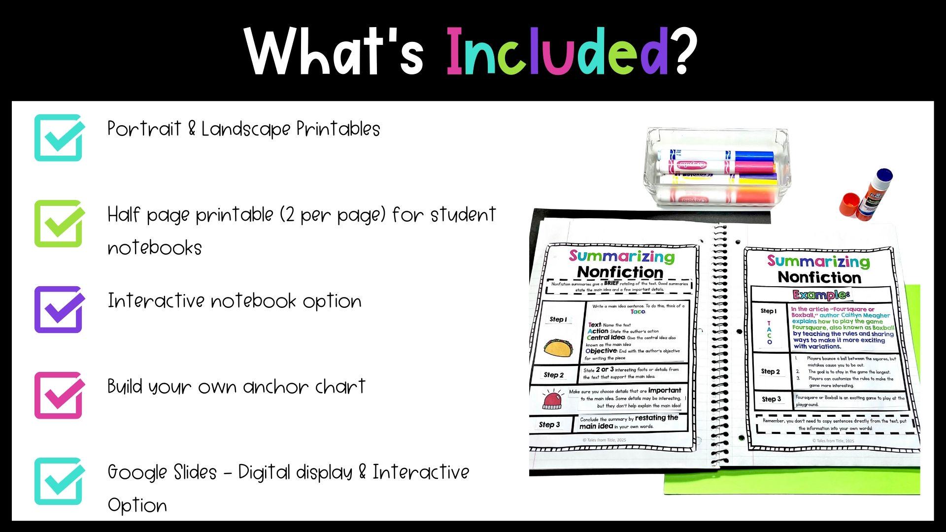 Summarizing Nonfiction Anchor Charts and Interactive Notebook Pages ...