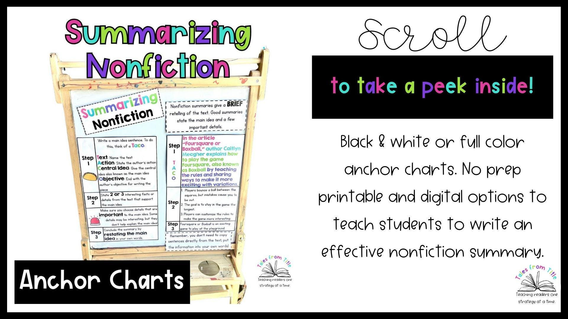 Summarizing Nonfiction Anchor Charts for Reading Comprehension ...