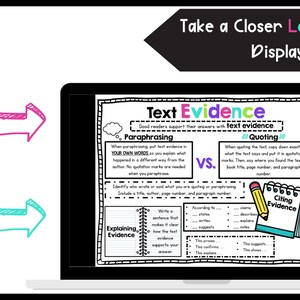 Using Text Evidence Anchor Charts & Interactive Notebook Pages - Etsy