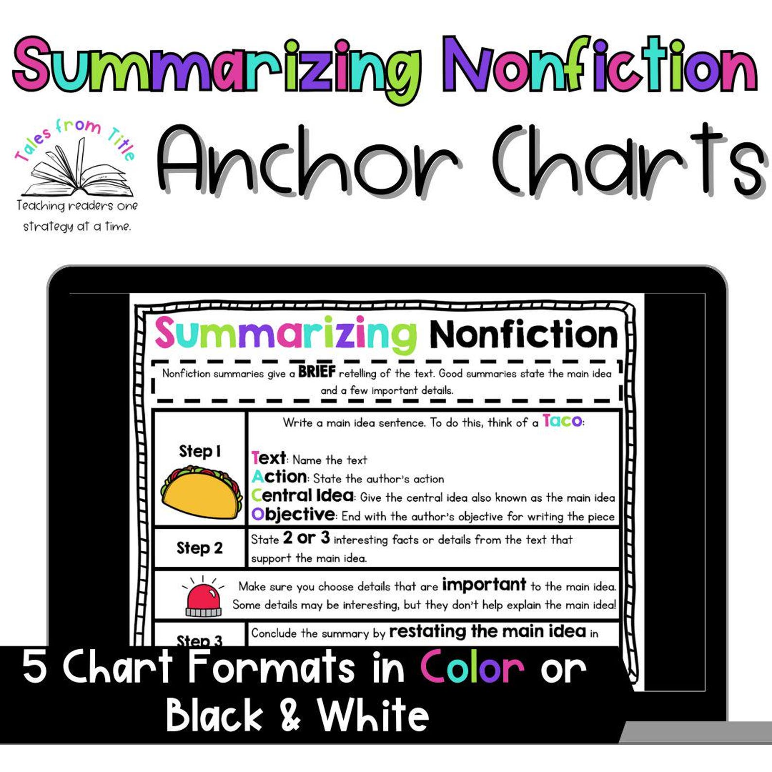 Summarizing Nonfiction Anchor Charts and Interactive Notebook Pages ...