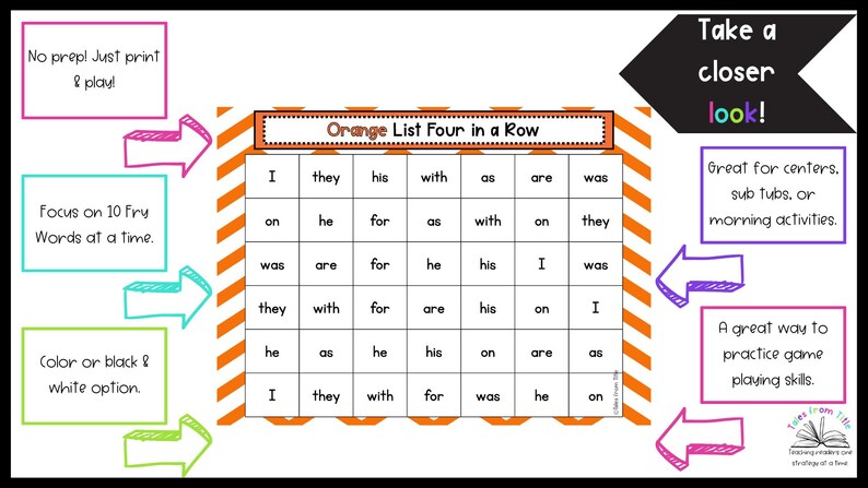 Fry Sight Words 11-20 Four in a Row Game | Printable & Editable Sight ...