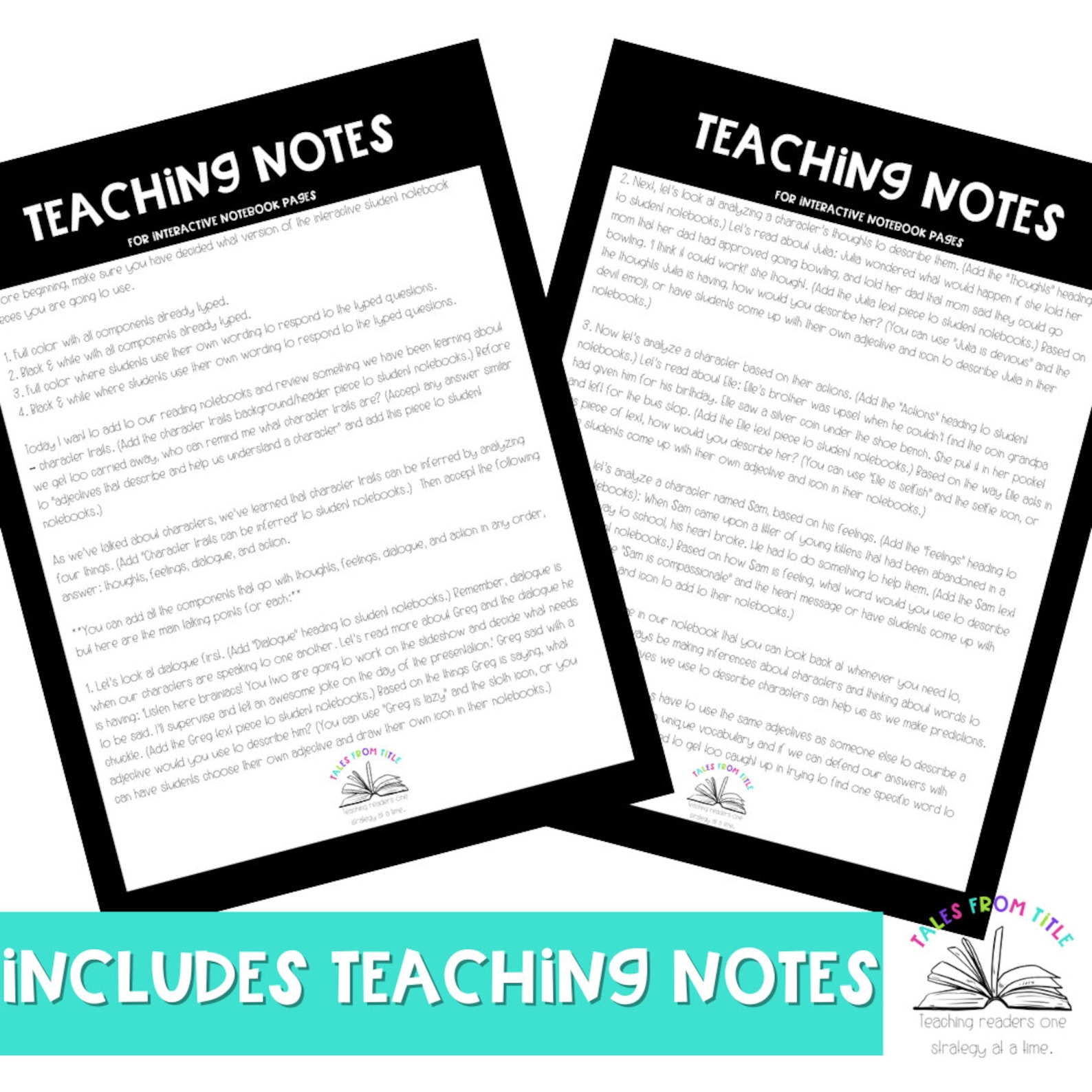 Character Traits Interactive Notebook Pages - Etsy