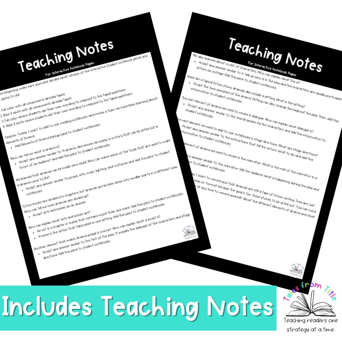 Elements of Drama Interactive Notebook Pages - Etsy