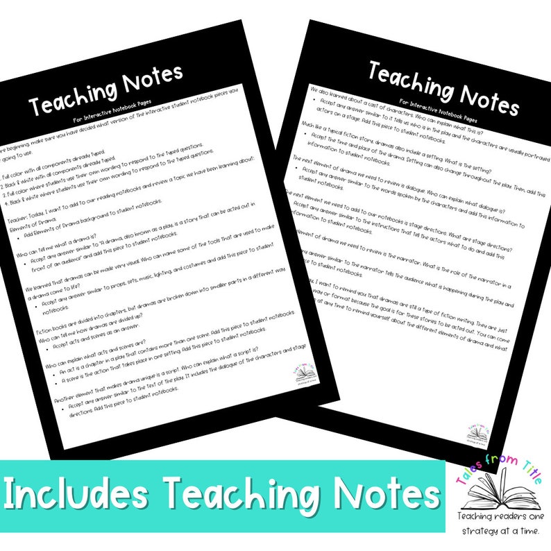 Elements of Drama Interactive Notebook Pages - Etsy