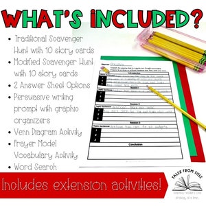 Real & Artificial Christmas Tree Reading Comprehension Scavenger Hunt ...