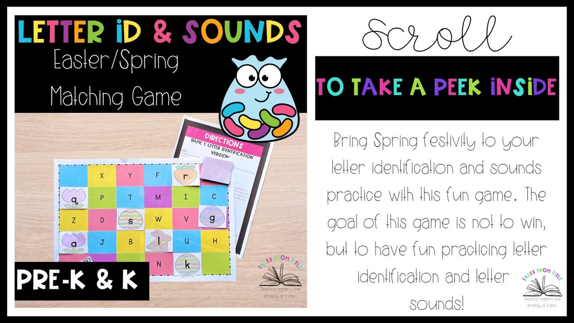 Letter Identification & Sounds Intervention or Center Game - Easter ...