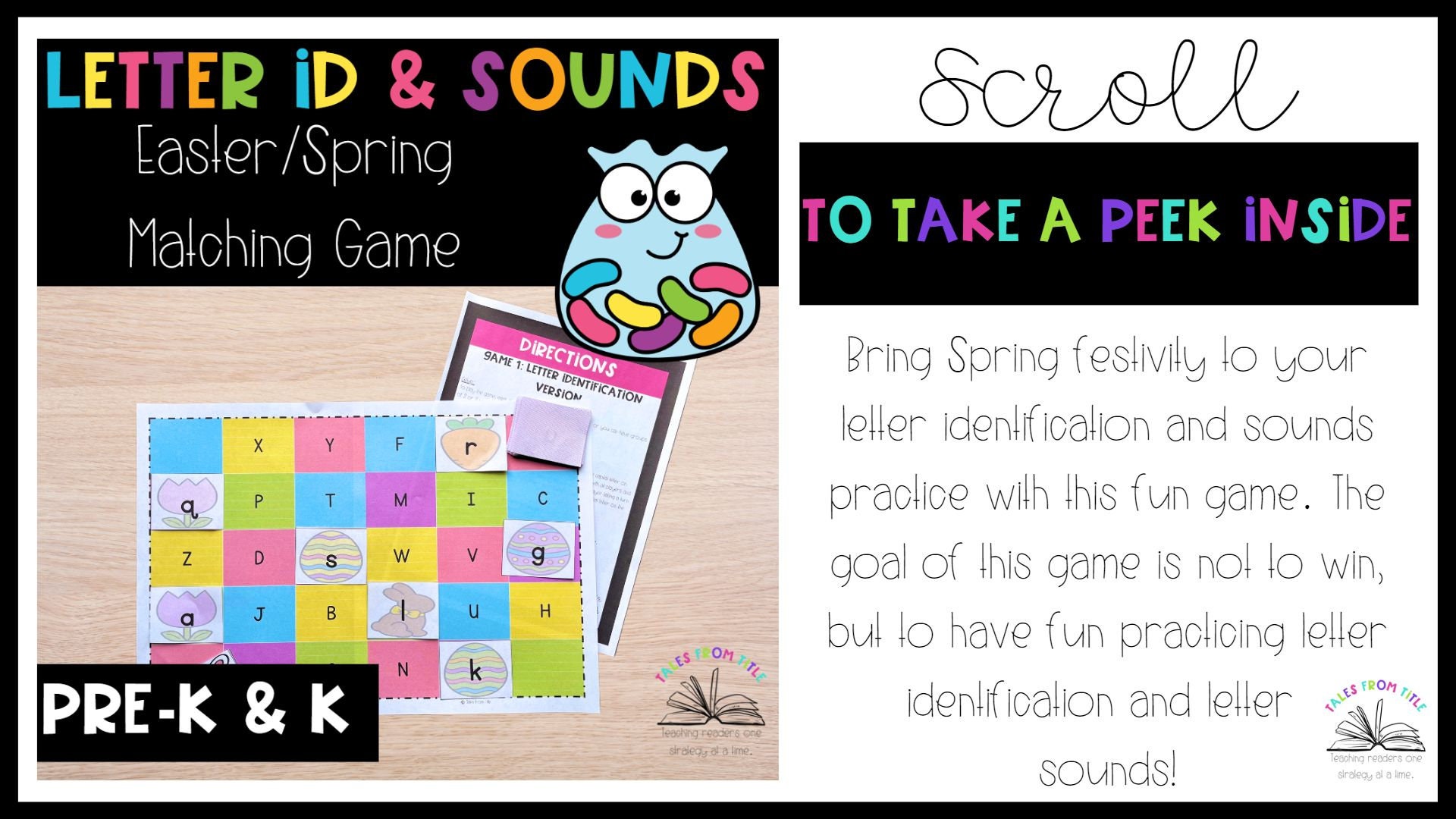 Letter Identification & Sounds Intervention or Center Game - Easter ...