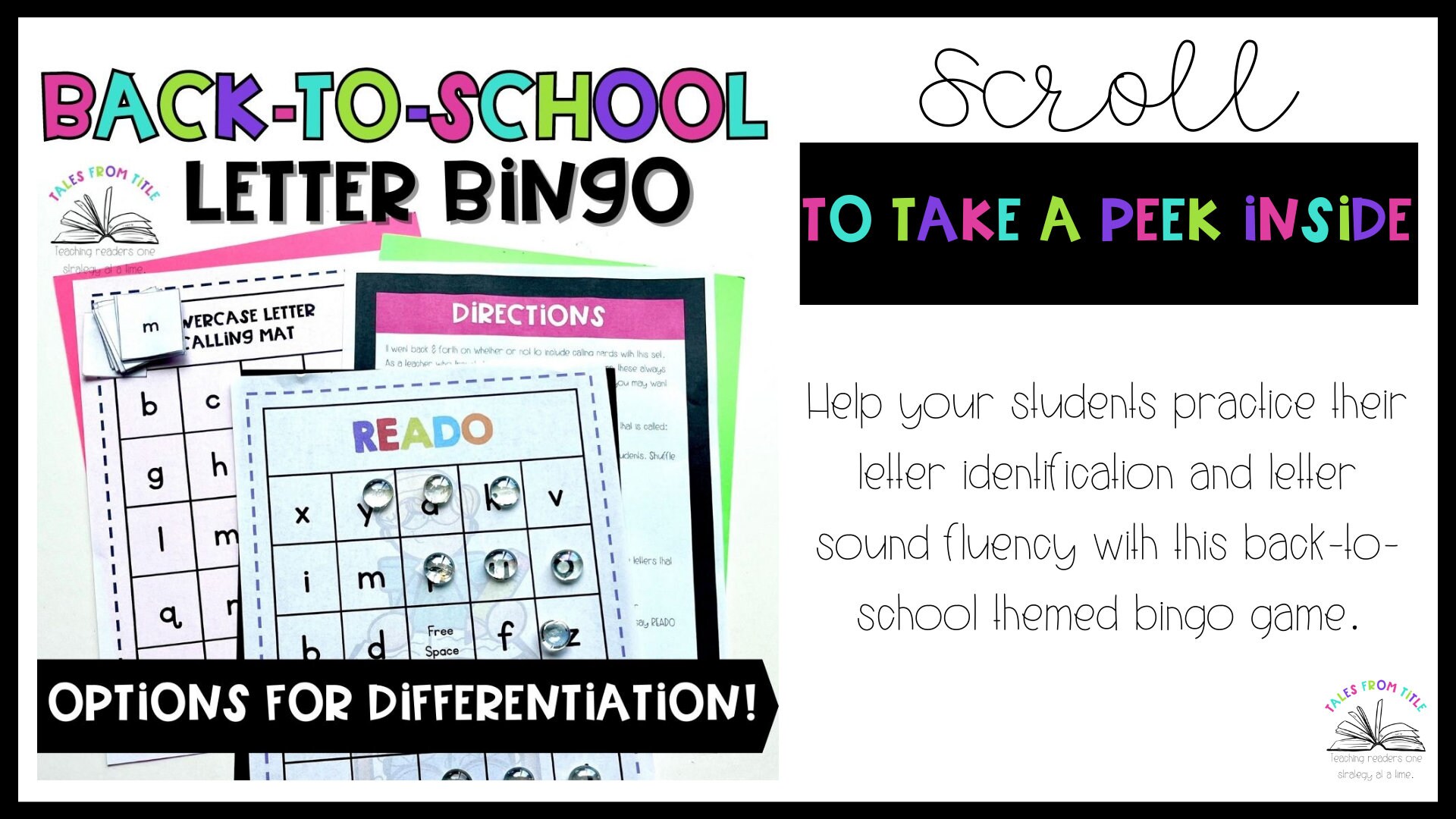 Letter Identification & Letter Sounds Bingo - Back-to-school Themed ...