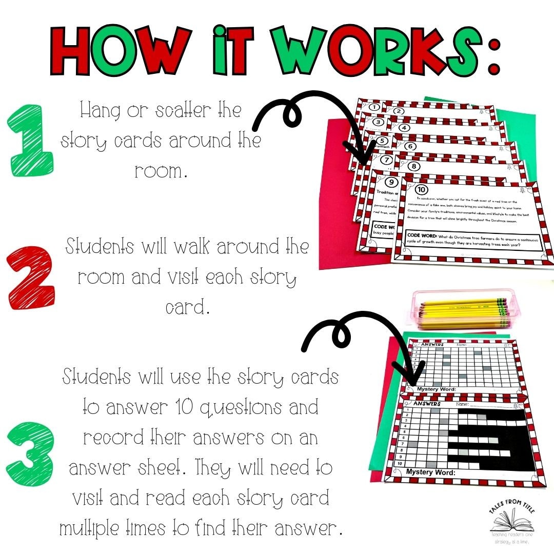 Real & Artificial Christmas Tree Reading Comprehension Scavenger Hunt ...