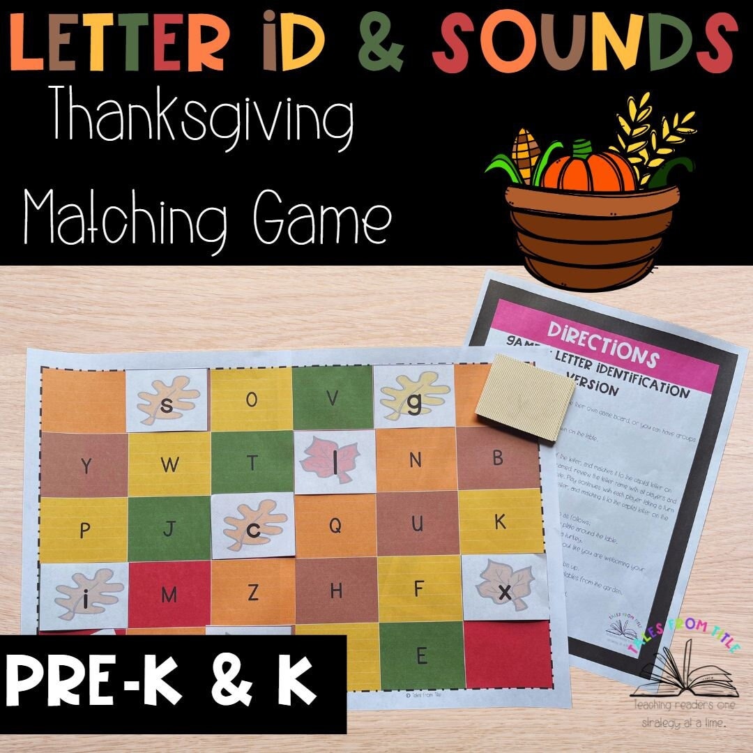 Thanksgiving Themed Letter Identification & Sounds Intervention or ...
