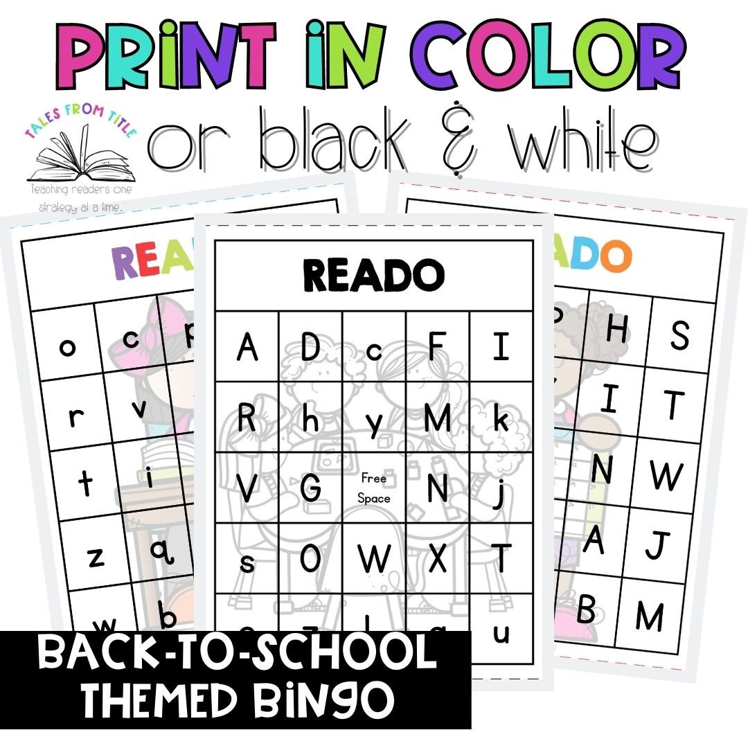 Letter Identification & Letter Sounds Bingo Back-to-school Themed ...