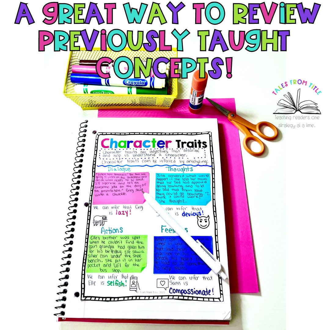 Character Traits Interactive Notebook Pages - Etsy