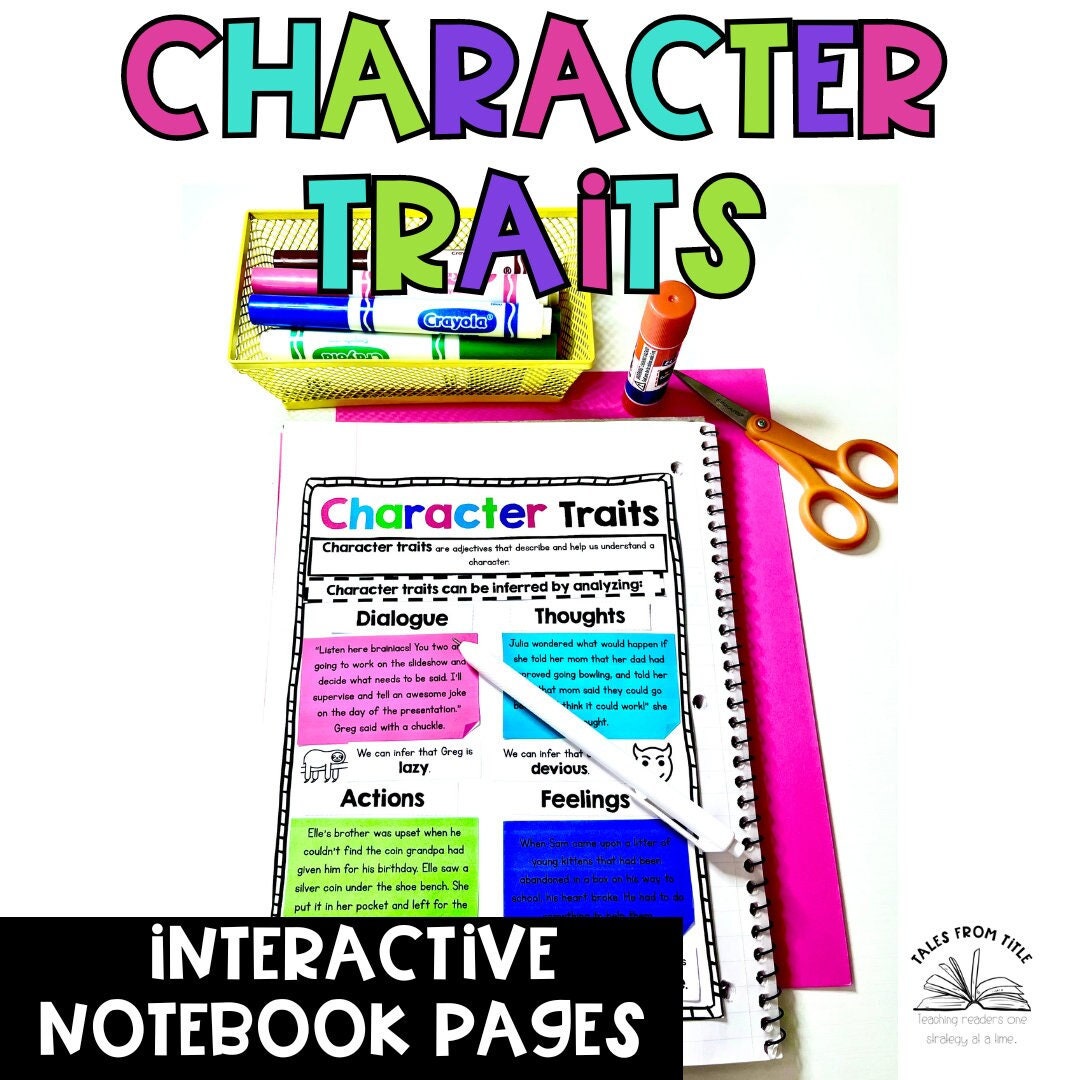Character Traits Interactive Notebook Pages - Etsy