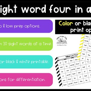 Fry's First 100 Sight Word Four in a Row Game: Words 21 - 30 ...
