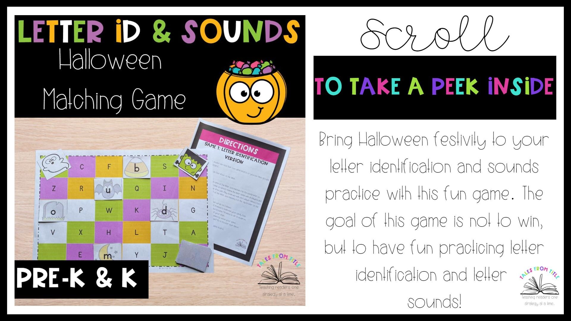 Halloween Themed Letter Identification & Sounds Intervention or Center ...