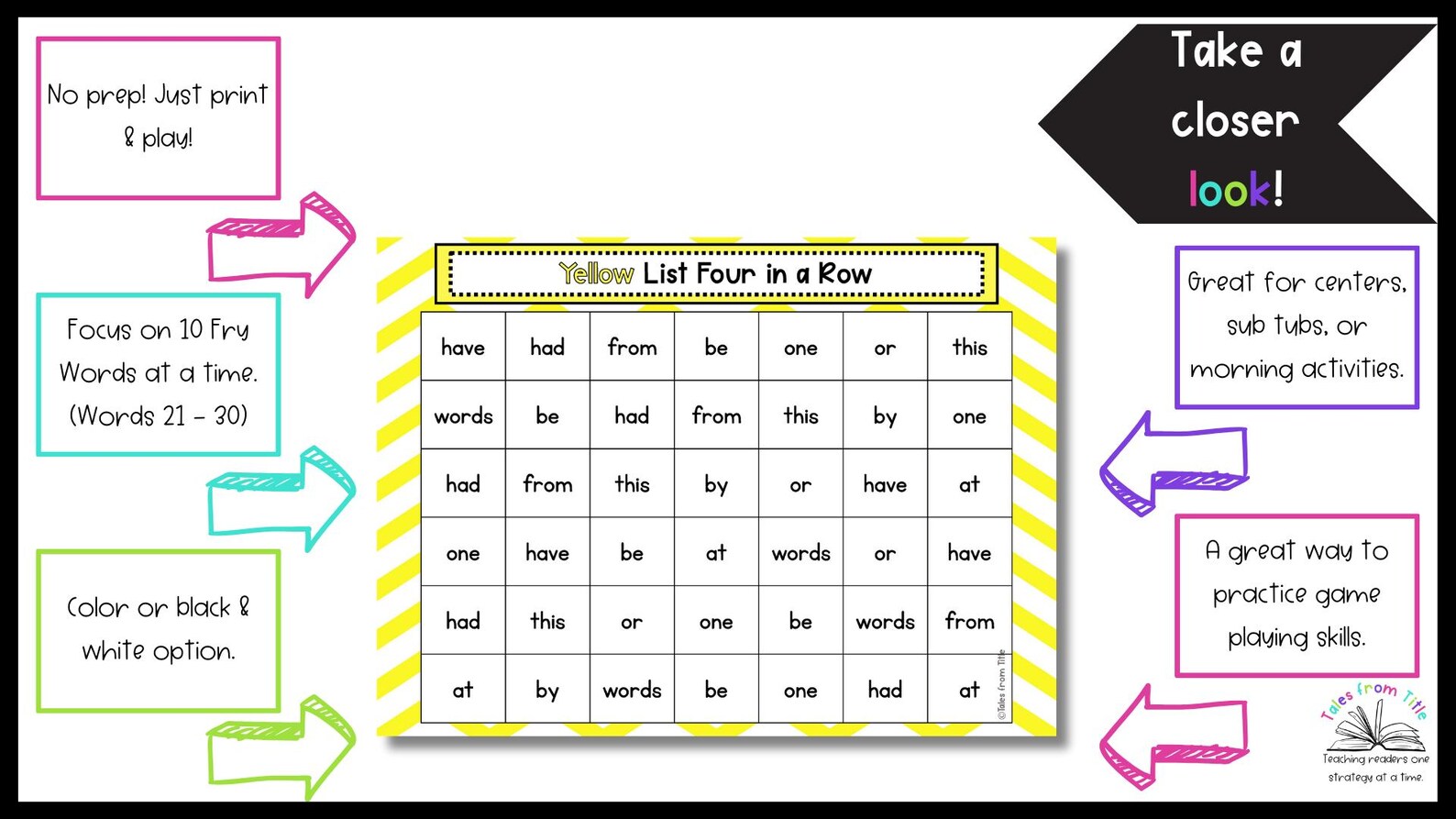 Fry's First 100 Sight Word Four in a Row Game: Words 21 - 30 ...