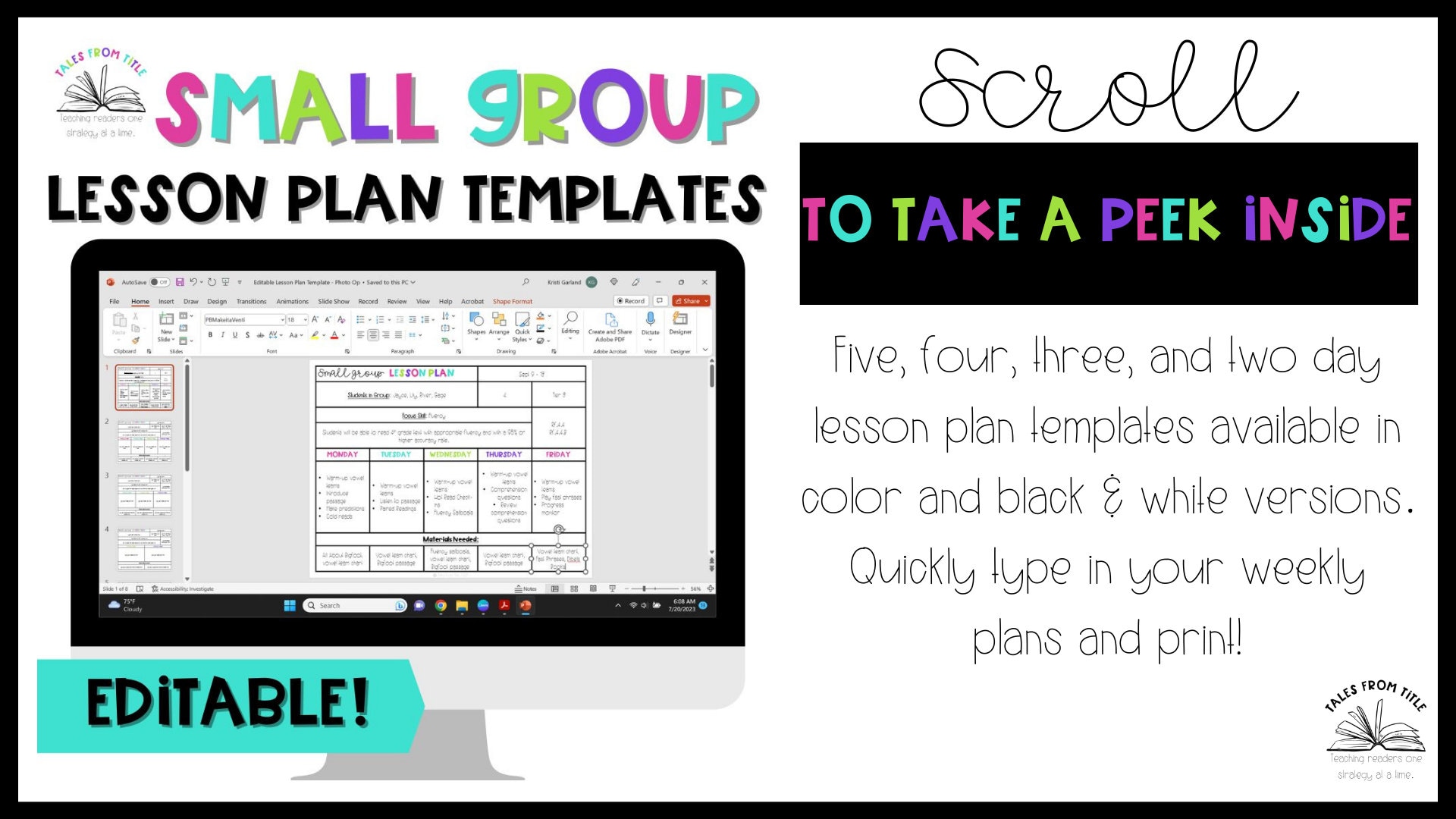 Editable Intervention & Small Group Lesson Plan Templates - Etsy
