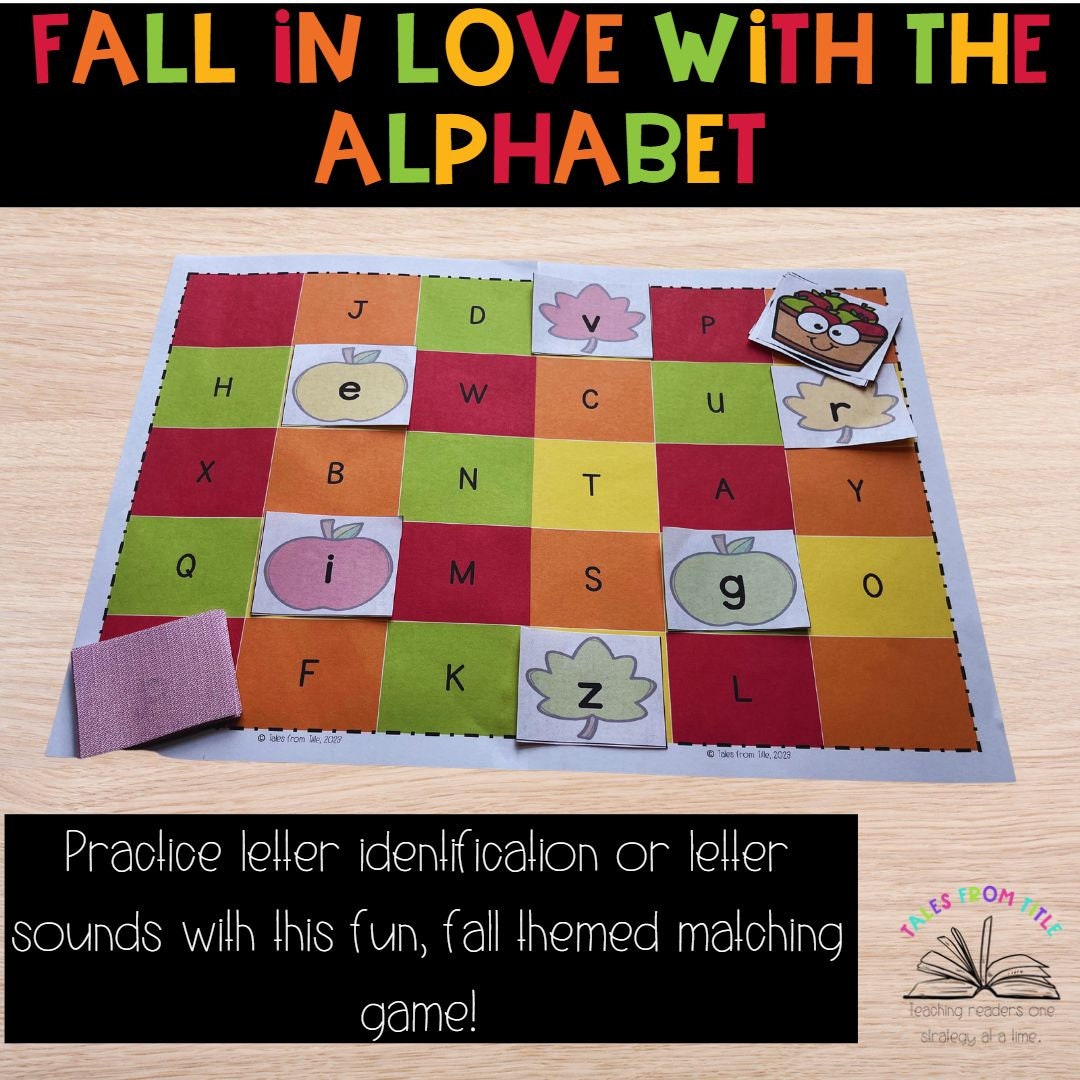 Fall Themed Letter Identification & Sounds Intervention or Center Game ...