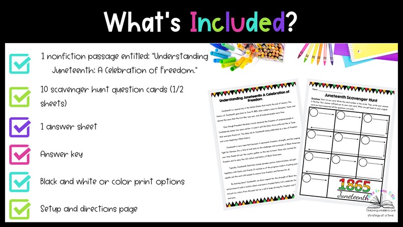 Juneteenth Nonfiction Reading Comprehension Scavenger Hunt Activity ...