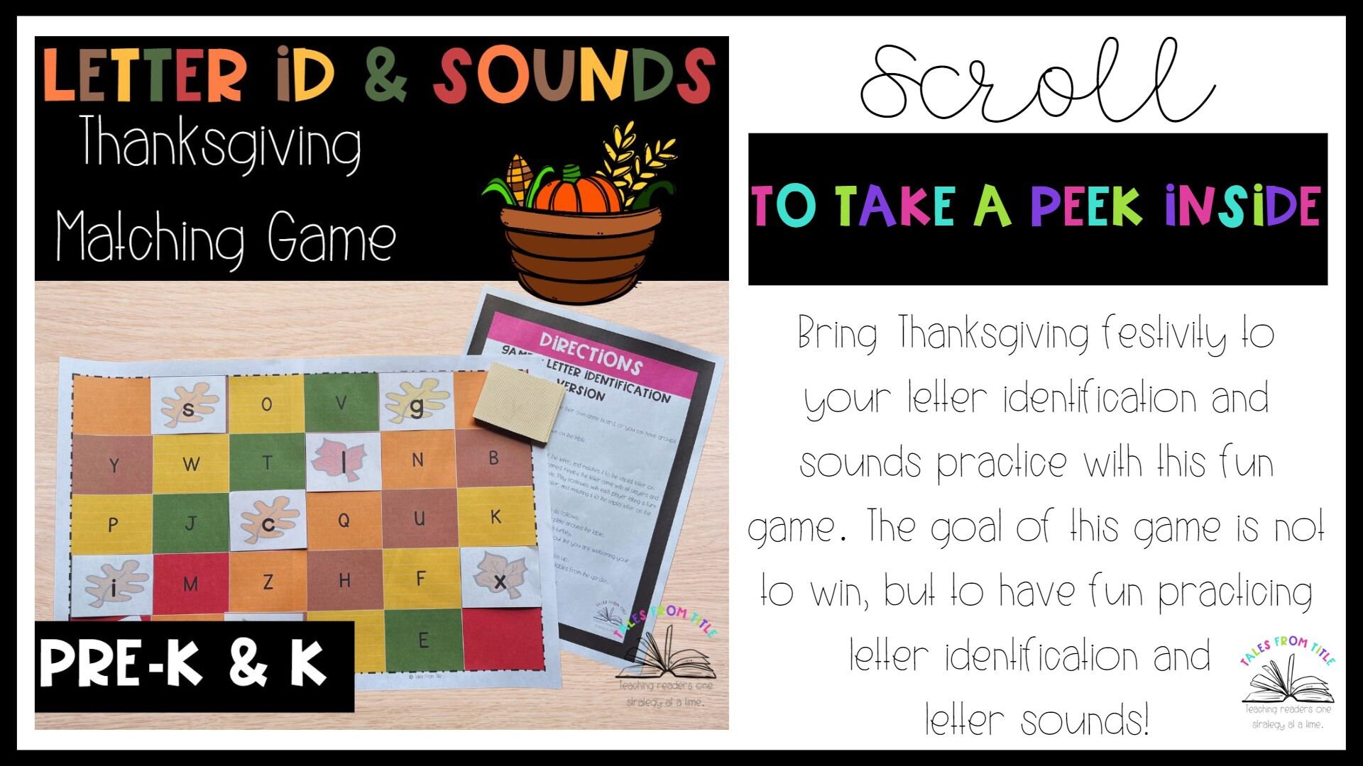 Thanksgiving Themed Letter Identification & Sounds Intervention or ...