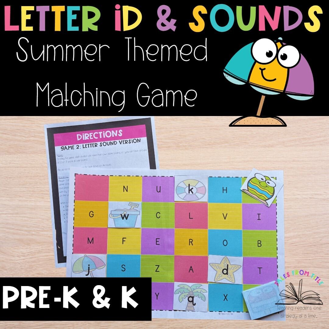 Letter Identification & Sounds Center or Intervention Game - Summer ...