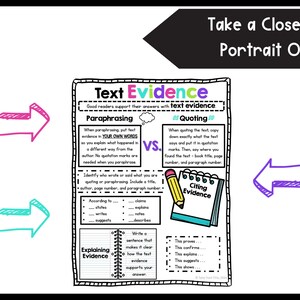 Using Text Evidence Anchor Charts & Interactive Notebook Pages - Etsy