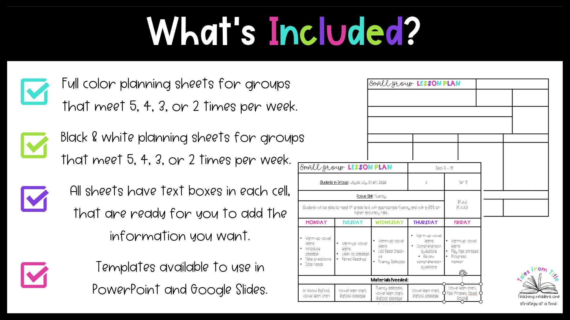 Editable Intervention & Small Group Lesson Plan Templates - Etsy