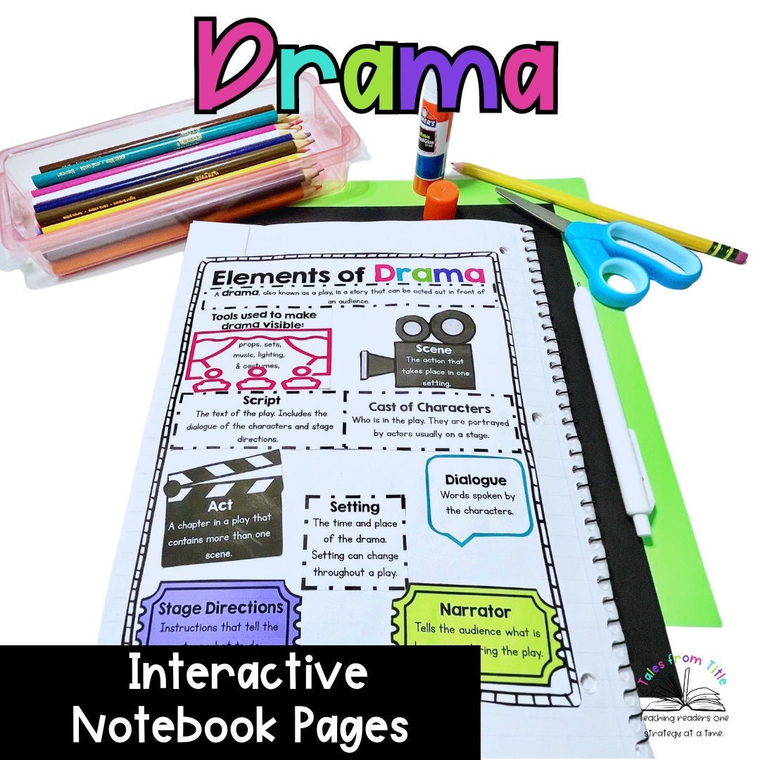 Elements of Drama Interactive Notebook Pages - Etsy