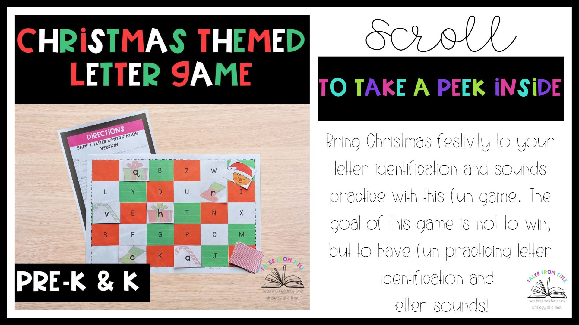 Letter Identification & Sounds Intervention or Center Game - Christmas ...