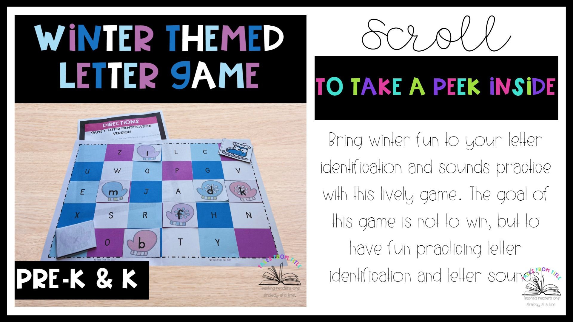 Letter Identification & Sounds Intervention or Center Game - Winter ...