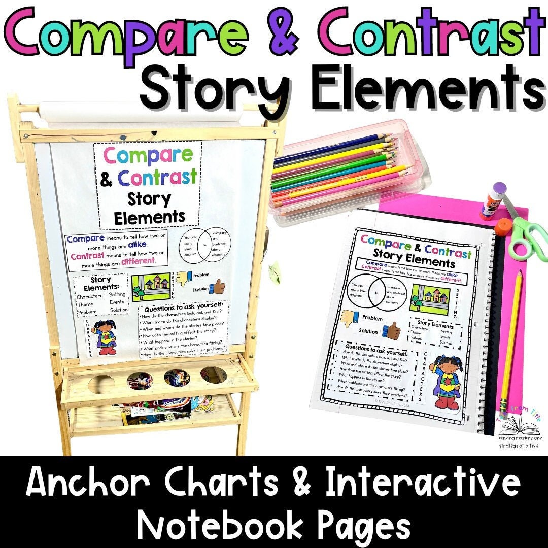 Compare and Contrast Story Elements Anchor Charts and Interactive ...