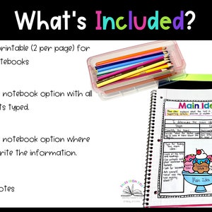 Main Idea Versus Theme Interactive Notebook Pages - Etsy