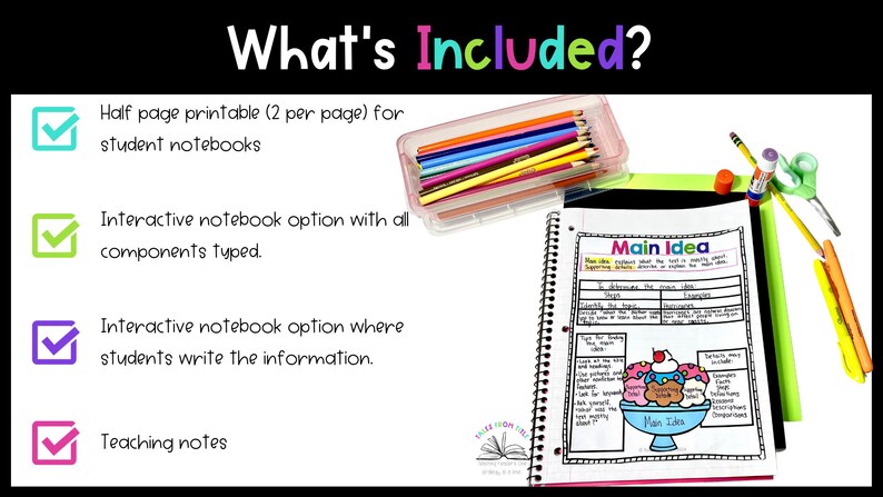 Main Idea Versus Theme Interactive Notebook Pages - Etsy
