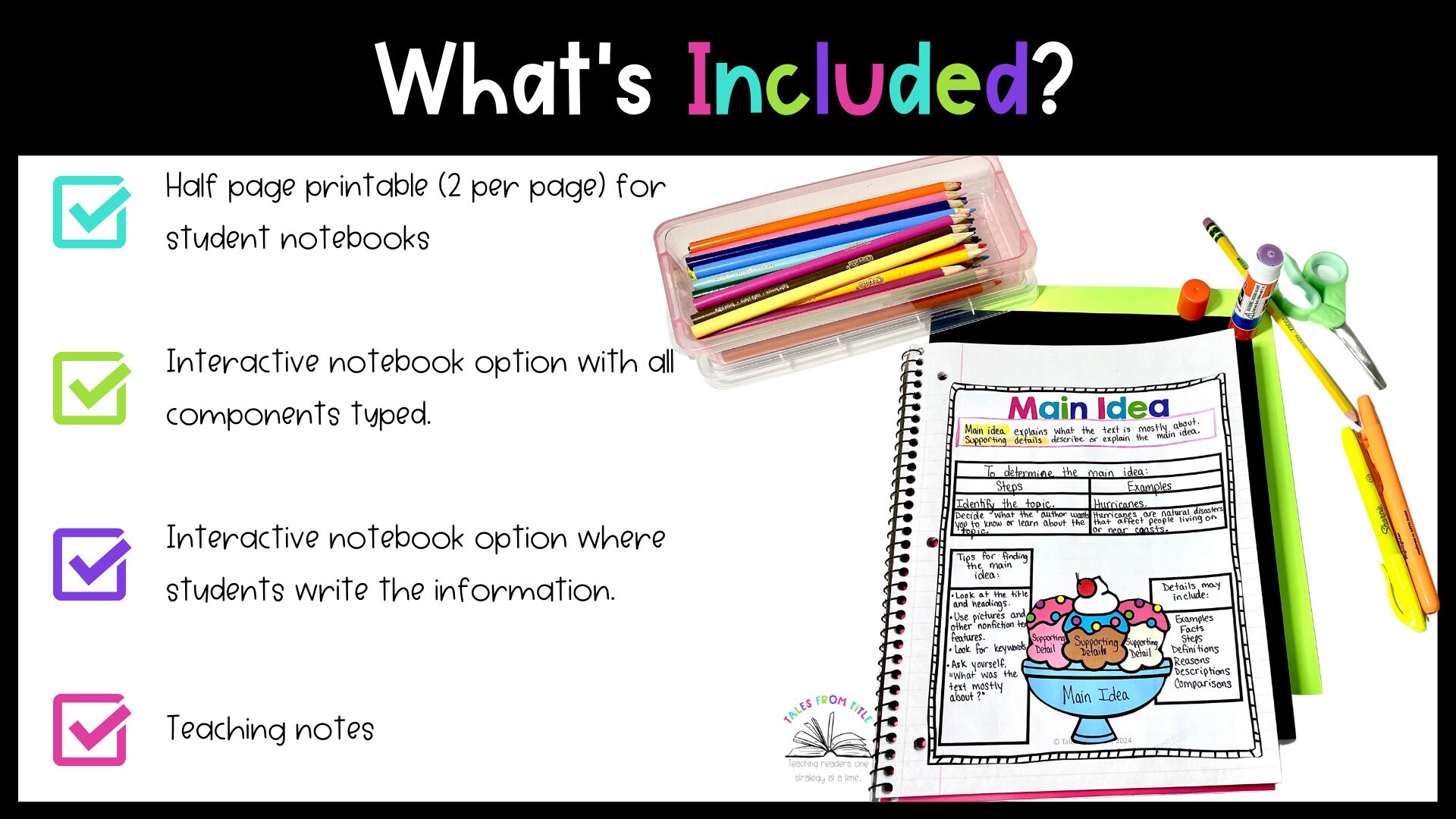 Main Idea Versus Theme Interactive Notebook Pages - Etsy